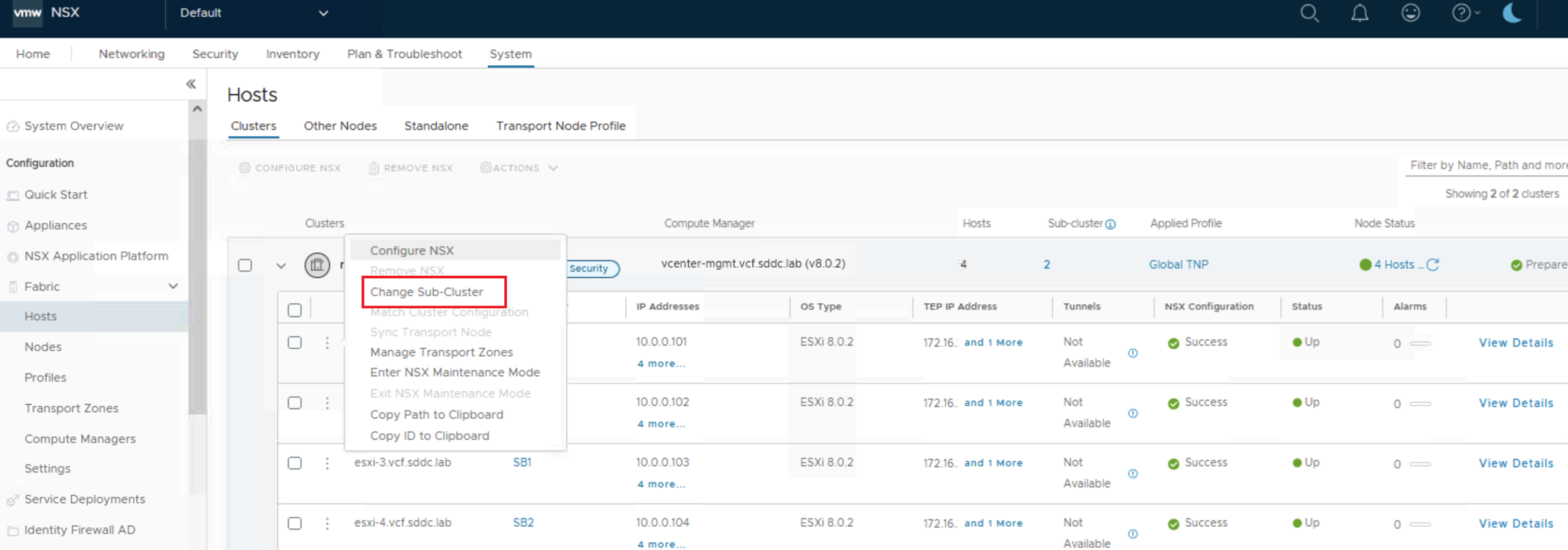 Sub Transport Node Profile and Sub Cluster – NSX – NSXworld